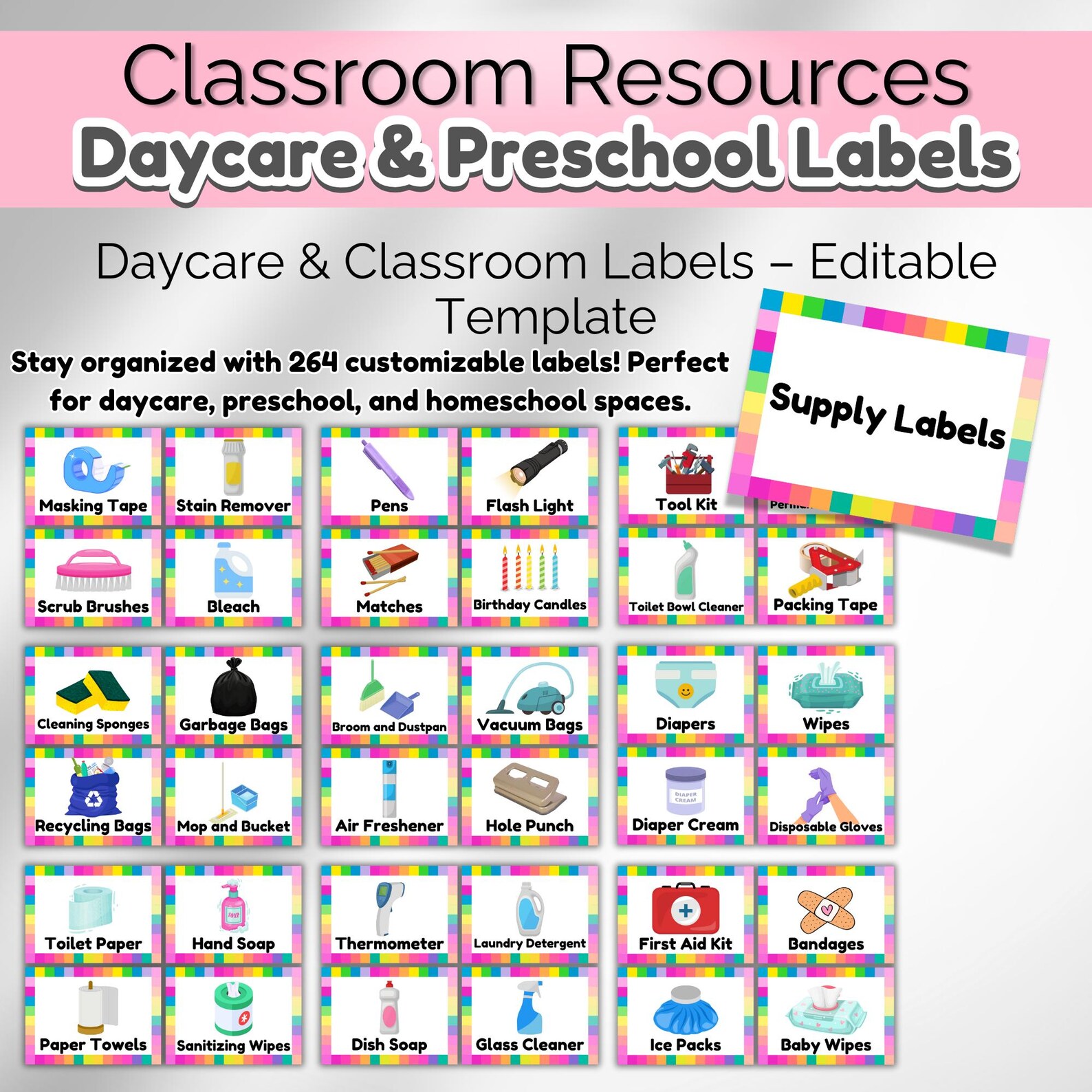 Printable Daycare Organization Labels | Preschool Classroom Labels ...