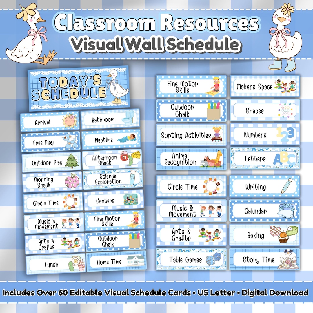 Editable Daycare Visual Schedule | Preschool Daily Routine Cards ...