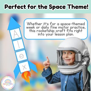Rocketship Name Craft Preschool Outer Space Theme Large Group Craft ...