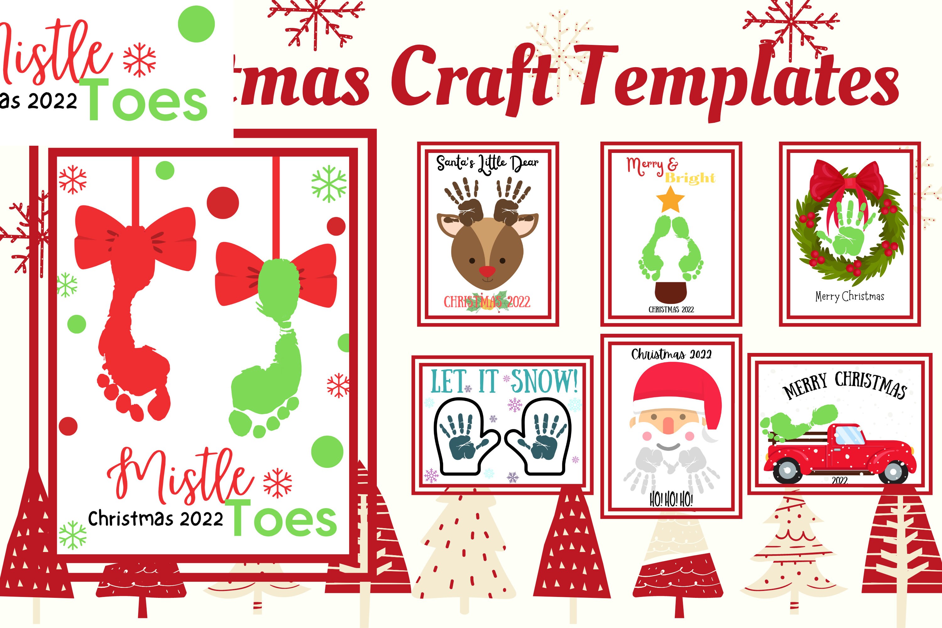 Christmas Craft Keepsake, Handprint/ Footprint Art, Daycare Activity ...