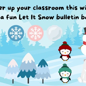 Let It Snow Christmas Classroom Bulletin Board | Bulletin Board Kit ...