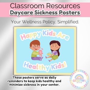 Daycare Sickness Posters | Sick Policy Posters to Help Keep Your Space ...