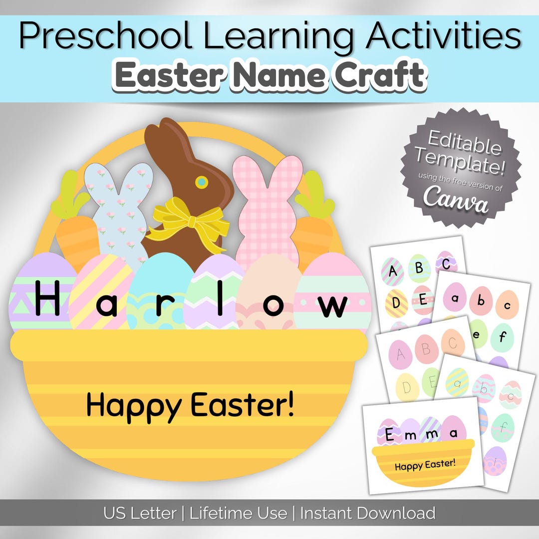 Easter Preschool Name Tracing Activity | Spring Craft Kit for Kids ...