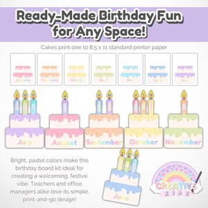 Printable Birthday Banner for Classroom & Daycare in Soft Pastels ...