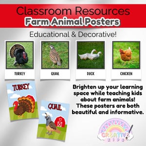 Preschool Farm Animal Posters | Daycare Playroom Farming Posters ...