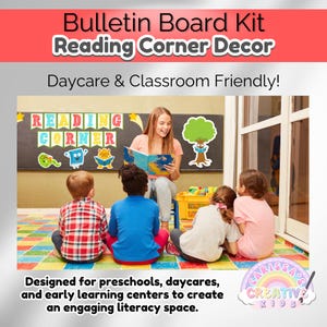 Reading Corner Bulletin Board Kit | Daycare Playroom | Preschool Book ...