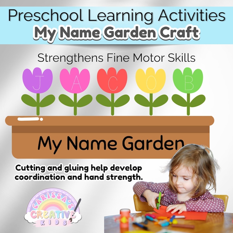 Spring Preschool Name Tracing Activity | Craft Kit for Kids ...