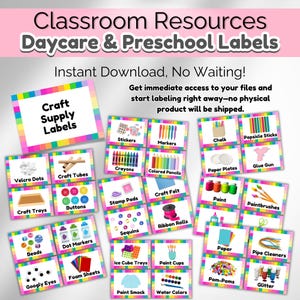 Printable Daycare Organization Labels | Preschool Classroom Labels ...