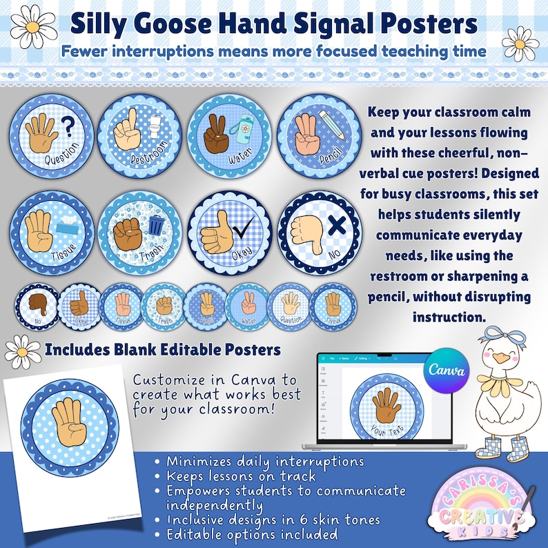 Silly Goose Classroom Decor Bundle | Alphabet Posters, Math Charts ...