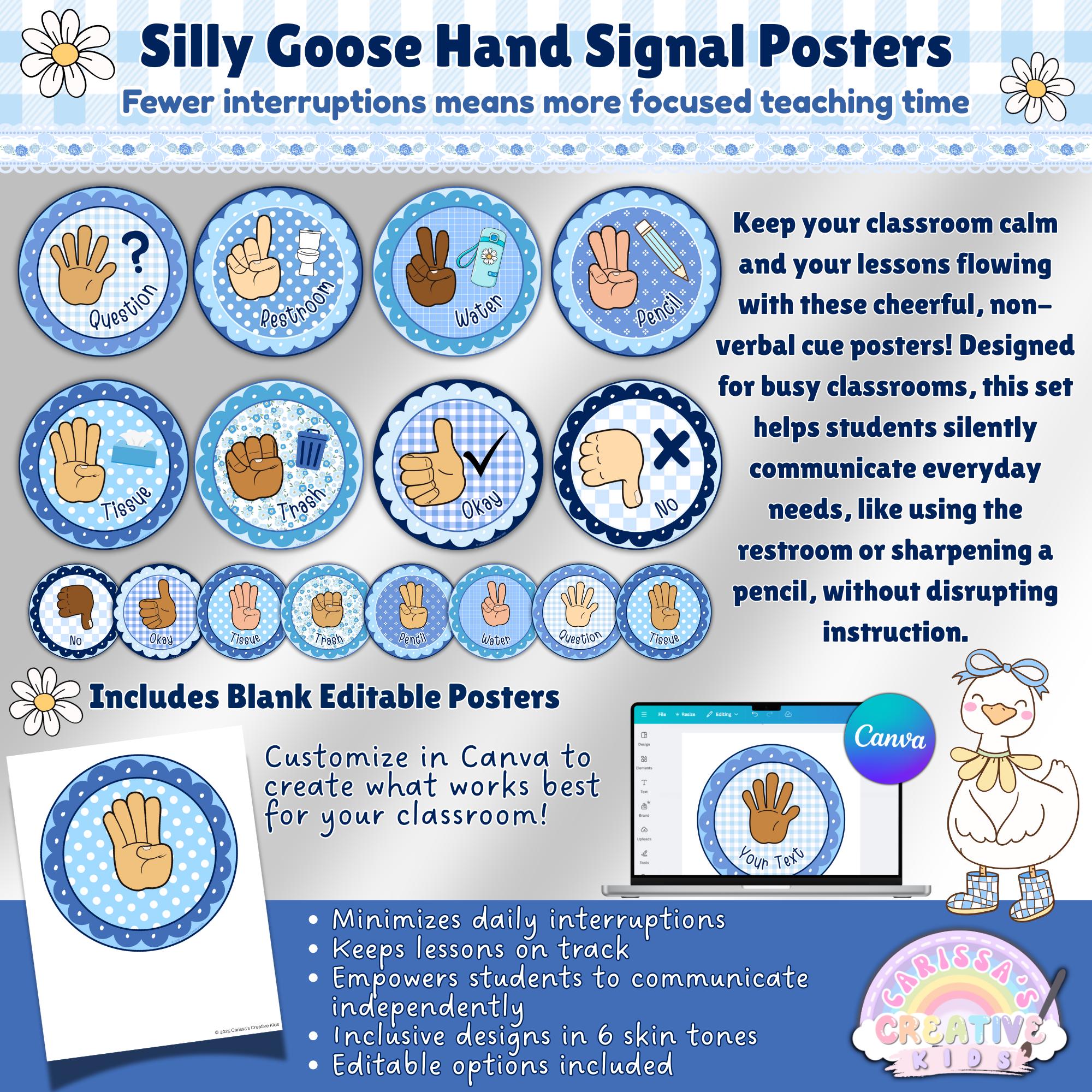 Silly Goose Classroom Decor Bundle | Alphabet Posters, Math Charts ...