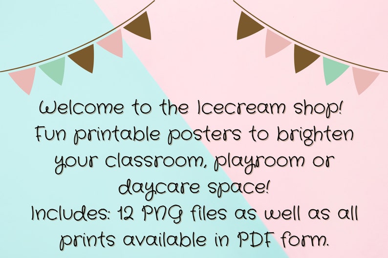Ice Cream Themed Playroom Daycare Classroom Wall Art - Etsy