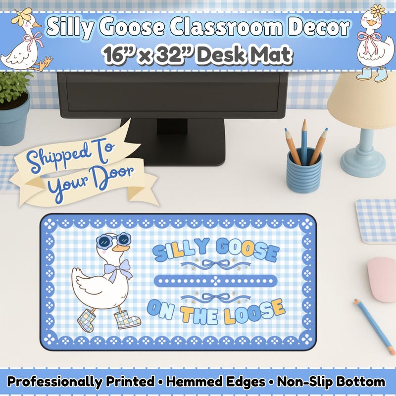 Baby Blue Cute Desk Mat - Etsy