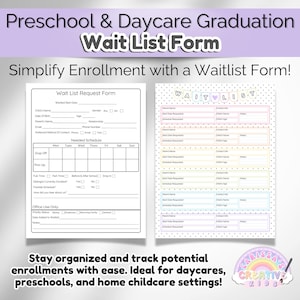 Daycare Waitlist Forms Template | Preschool Classroom Management ...