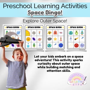 Preschool Outer Space Bingo Game! Practice Fine Motor Skills in a ...