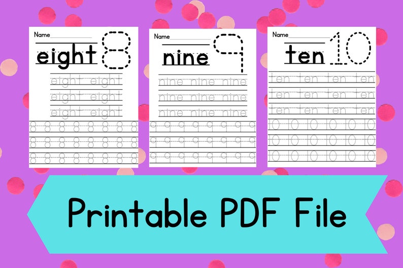 Number Practice Sheets for Preschool Daycare Homeschool - Etsy