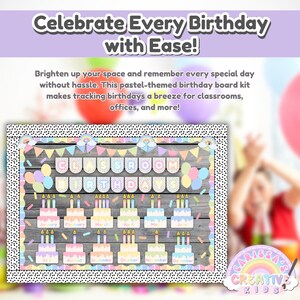 Printable Birthday Banner for Classroom & Daycare in Soft Pastels ...