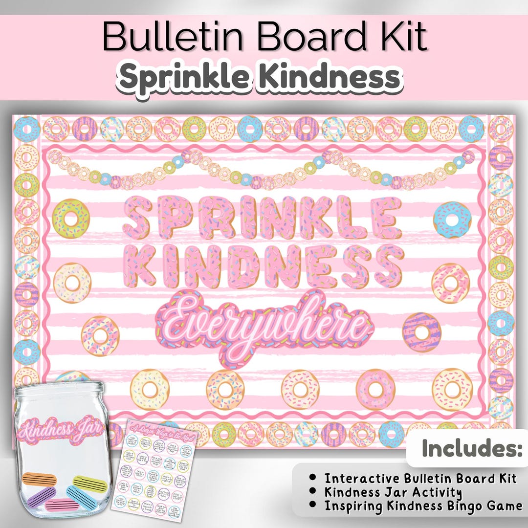 Valentines Day Bulletin Board Kit Kindness Jar Preschool Social ...