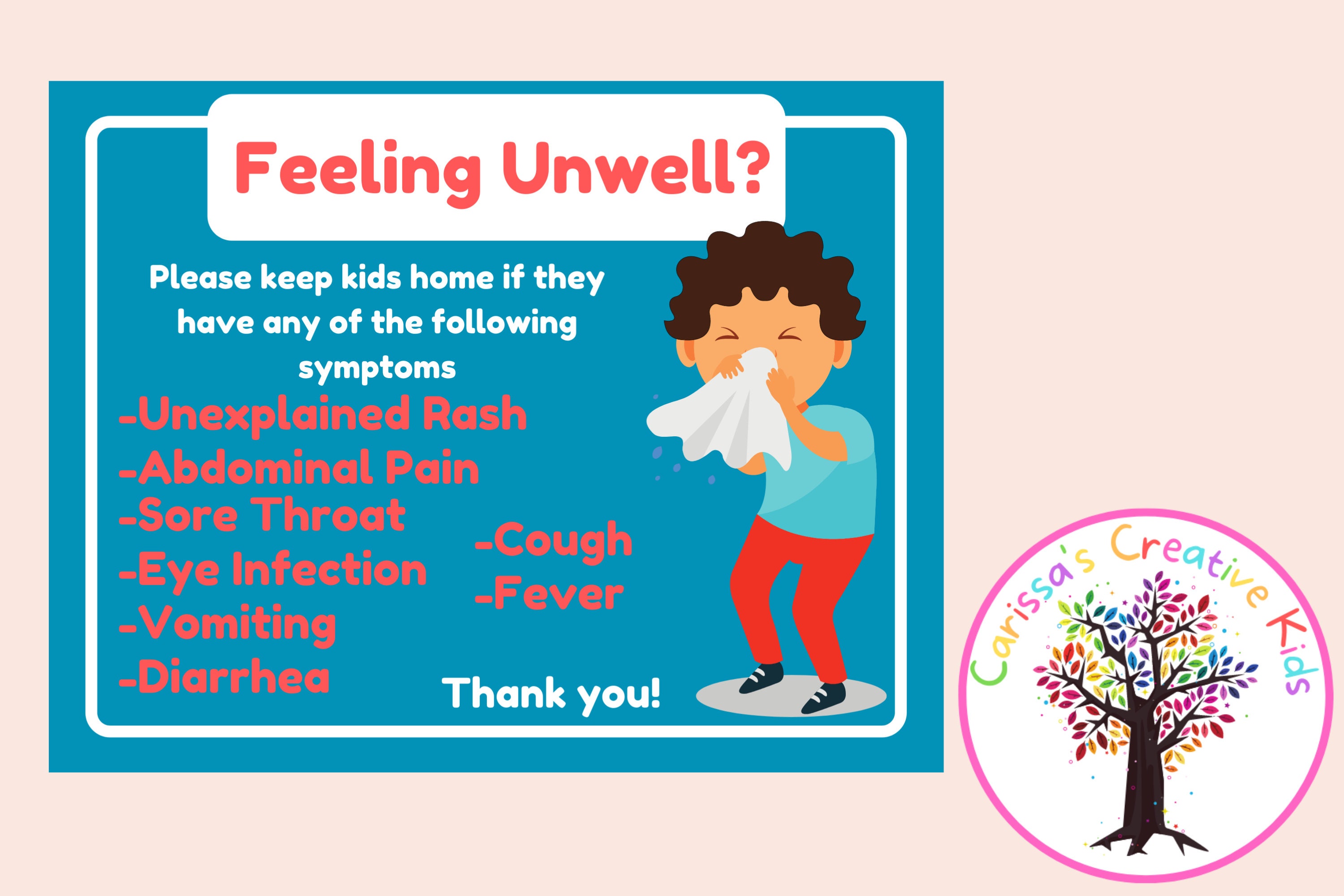 Daycare Sickness Posters Sick Policy Posters to Help Keep | Etsy Australia Daycare Sickness Posters Sick Policy Posters to Help Keep | Etsy Australia