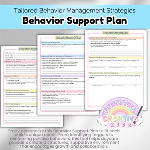 Daycare Forms Behavior Support Plan | Classroom Behavior Management ...