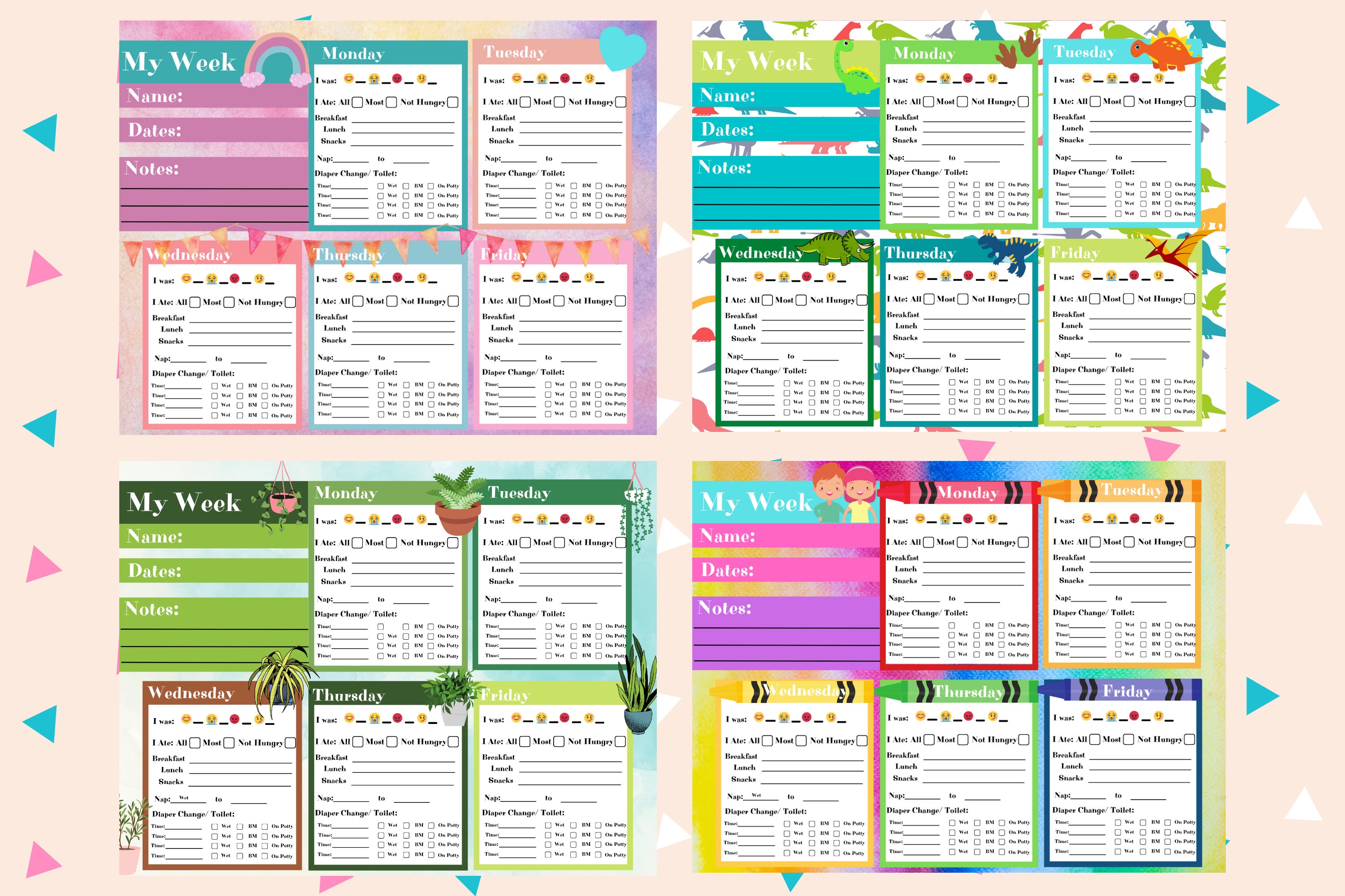 Weekly Daycare Reports for Infants, Toddlers or Preschoolers - Etsy