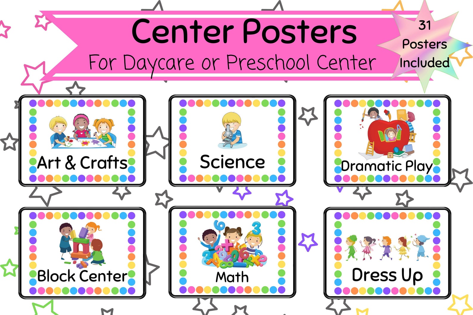 Center Signs for Daycare or Preschool Classrooms 31 PDF - Etsy