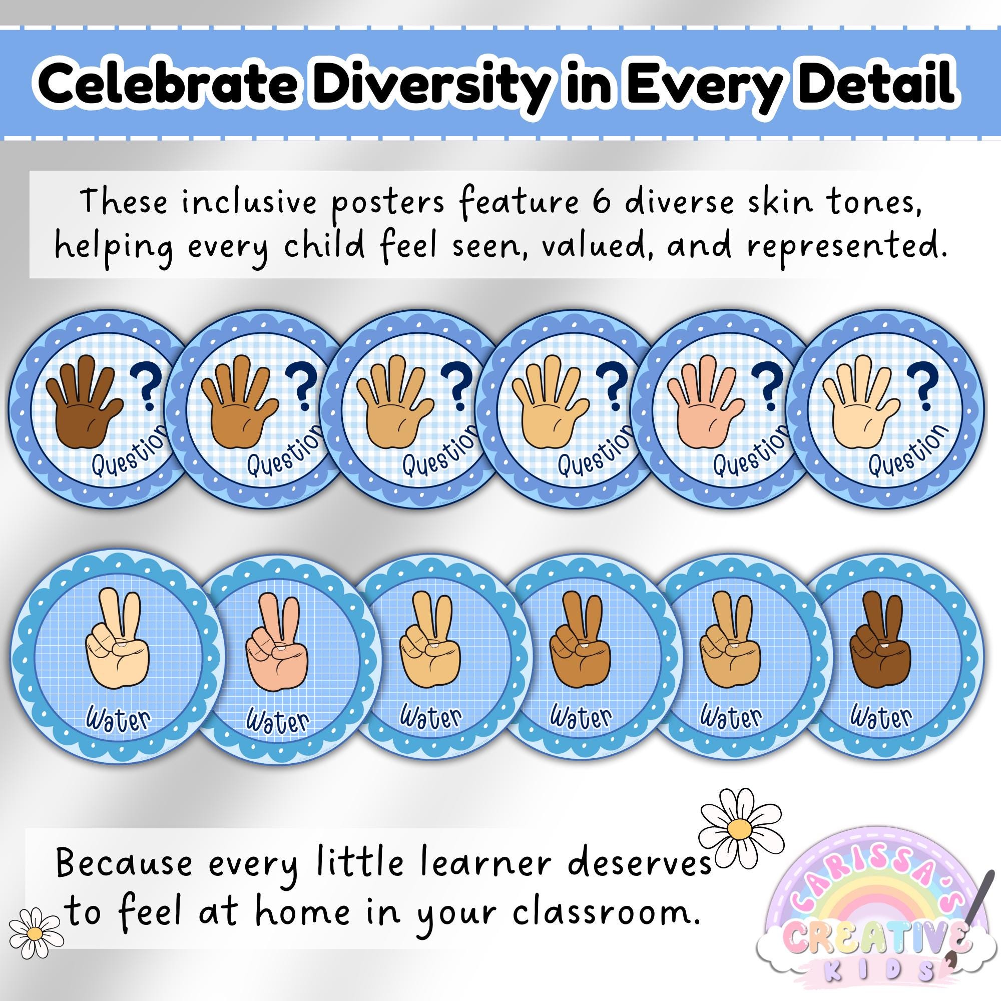 Silly Goose Hand Signal Posters • 6 Skin Tones • Editable Canva ...