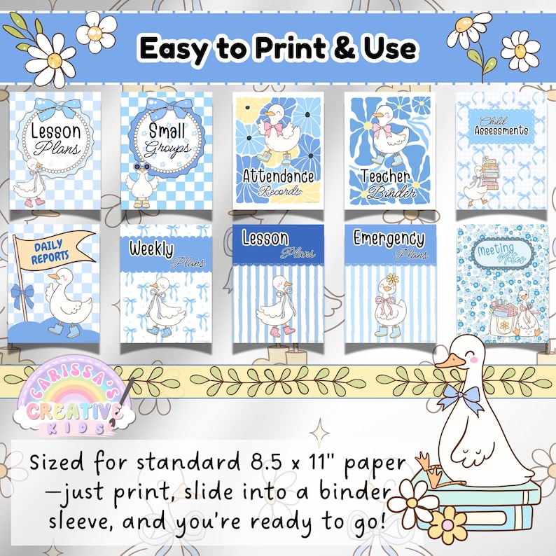Editable Binder Covers and Spines | Silly Goose Classroom Decor Theme ...