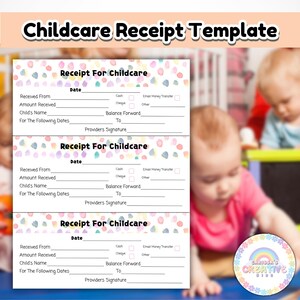 Daycare Forms- Editable Receipt Template | Daycare Tax Receipts ...