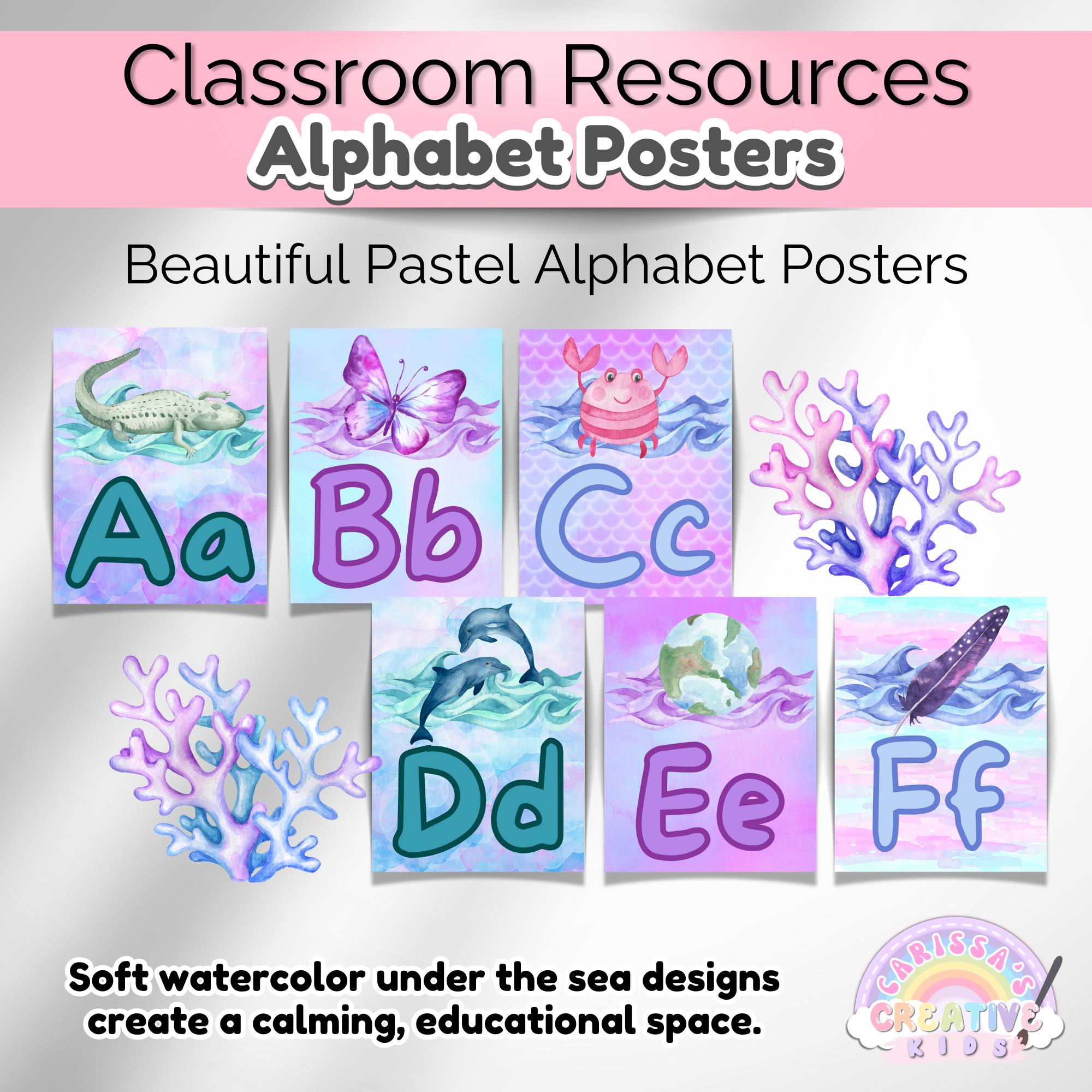 Under the Sea Alphabet Posters Preschool Classroom Decor | Mermaid ...