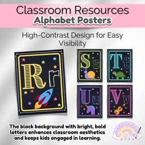 Rainbow Alphabet Posters Preschool Classroom Decor | Alphabet Playroom ...