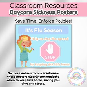 Daycare Sickness Posters | Sick Policy Posters to Help Keep Your Space ...