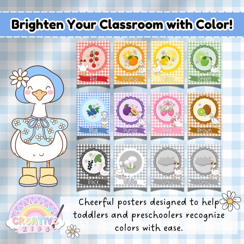 Silly Goose Color Posters | Classroom Decor Theme | Pastel Playroom ...