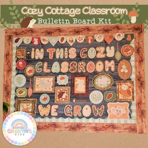 Cozy Cottage Classroom Printable Bulletin Board Kit | Cottagecore ...