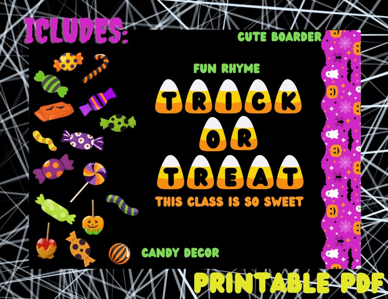 Halloween Classroom Bulletin Board Cute Halloween Class - Etsy