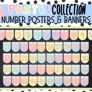 Pastel Rainbow Number Posters & Banners | Classroom Decor | Playroom ...