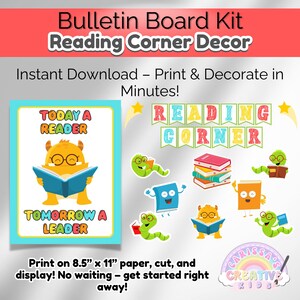Reading Corner Bulletin Board Kit | Daycare Playroom | Preschool Book ...