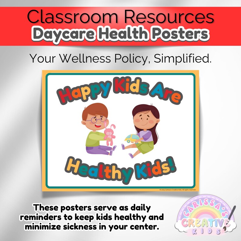 Daycare Sickness Posters | Sick Policy Posters to Help Keep Your Space ...