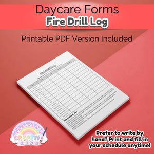 Fire Drill Log Template | Fire Drill Record Form | Daycare & Preschool ...
