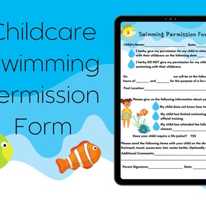 Childcare Swimming Permission Form | Field Trip Permission Form ...