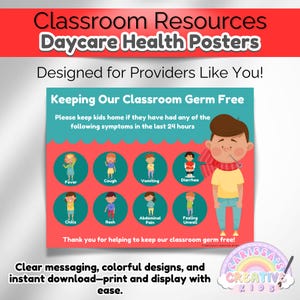 Daycare Sickness Posters | Sick Policy Posters to Help Keep Your Space ...