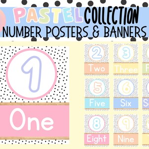 Pastel Rainbow Number Posters & Banners | Classroom Decor | Playroom ...