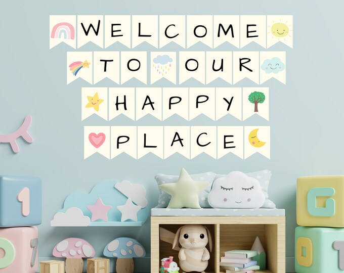 Daycare Nursery Printable Banner | Welcome to Our Happy Place ...