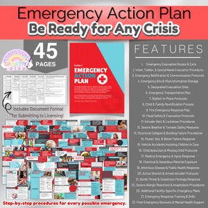 Daycare Emergency Planning Binder Editable Template | Emergency Action ...