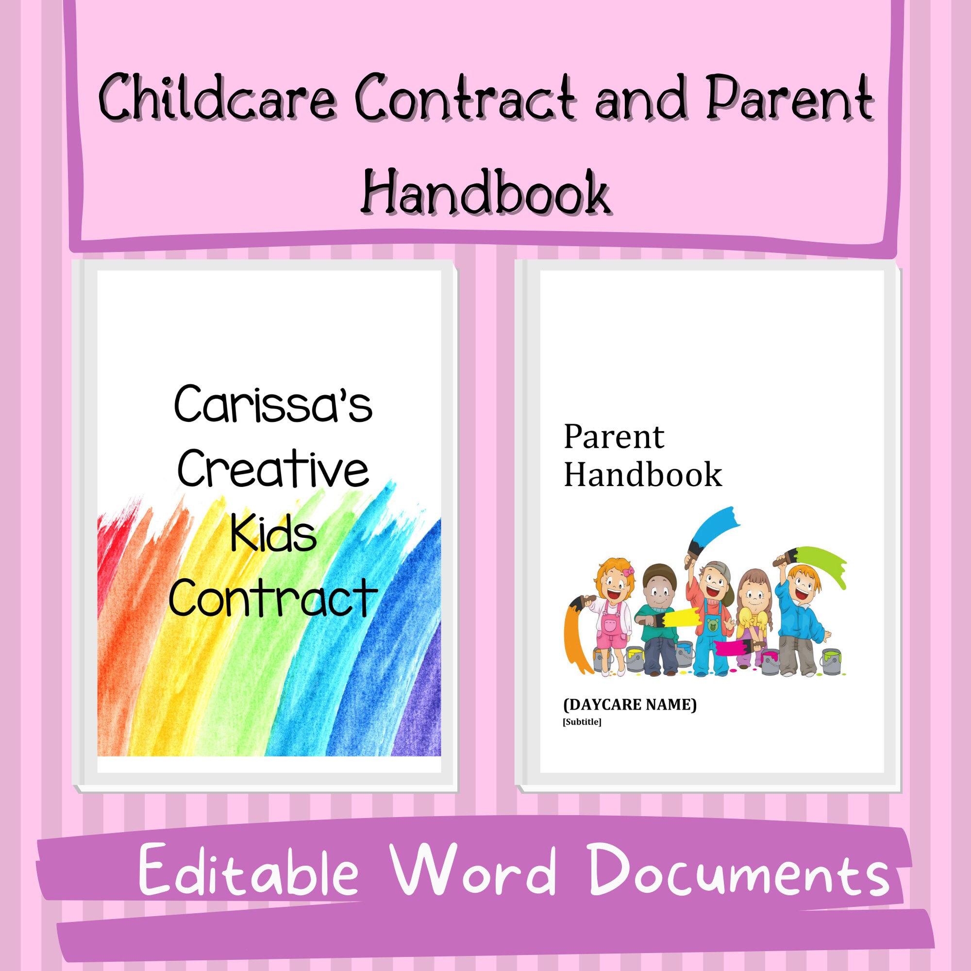 Contrato de cuidado de niños y manual para padres | Etsy