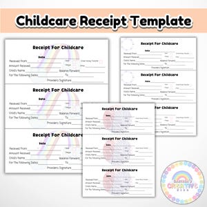 Daycare Forms- Editable Receipt Template | Daycare Tax Receipts ...