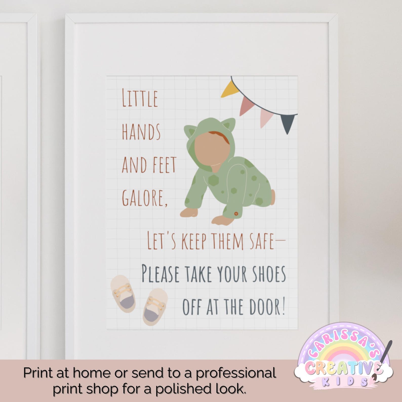 Daycare Infant Classroom Boho Entryway Printable No Shoes Poster ...
