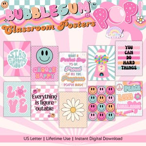 Retro Groovy Classroom Decor Posters | Bubblegum Classroom Theme ...