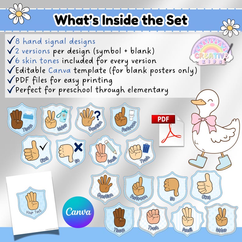 Silly Goose Hand Signal Posters | Back to School Classroom Decor ...