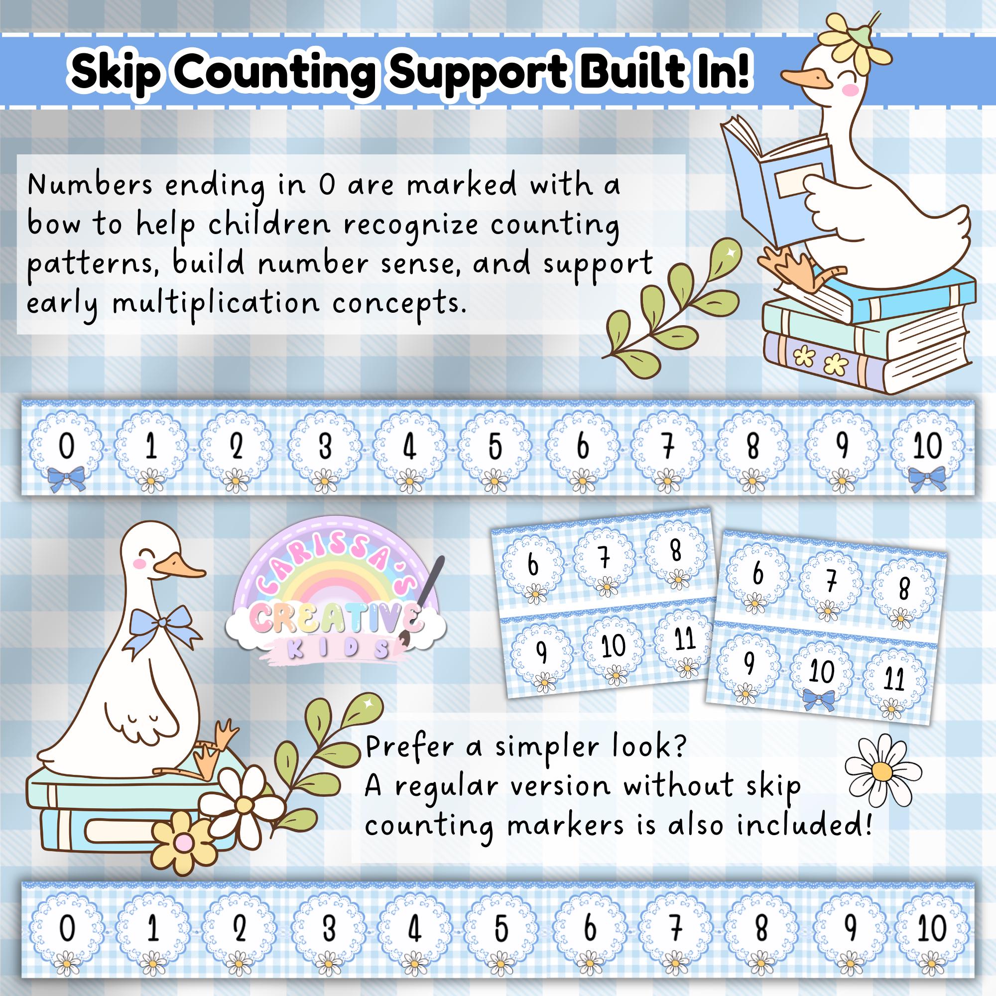 Classroom Number Line + Skip Counting Display | Preschool ...