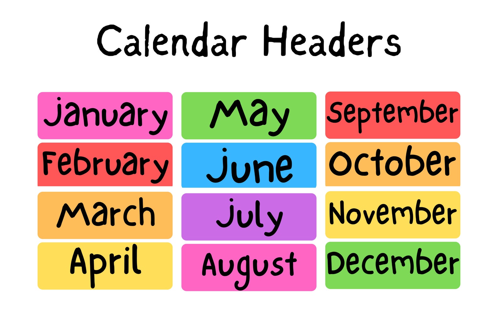 Daycare or Preschool Linear Calendar Prek Calendar Printable PDF ...